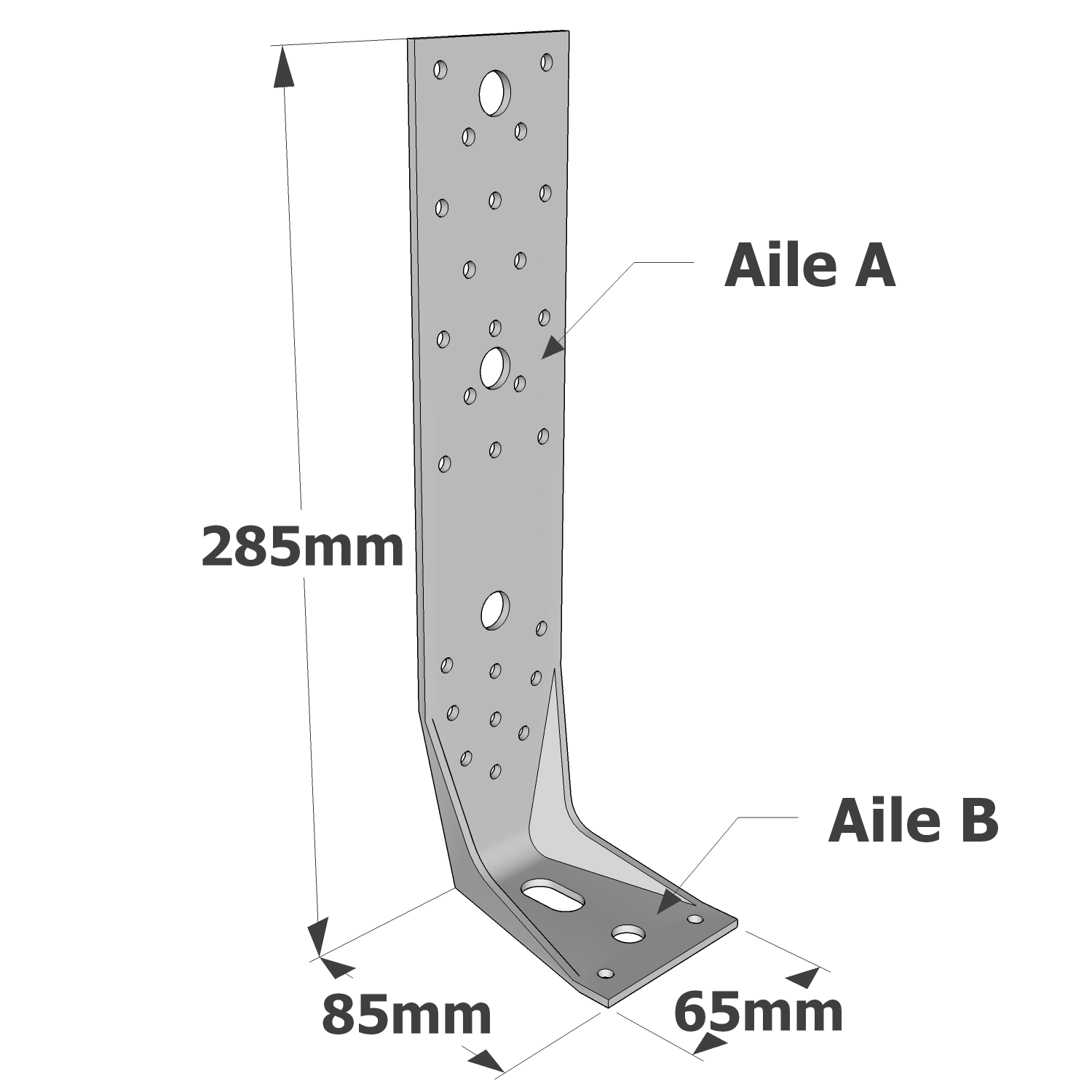 Équerre renforcée pour ossature bois - Réf. AKR285X3L (...)